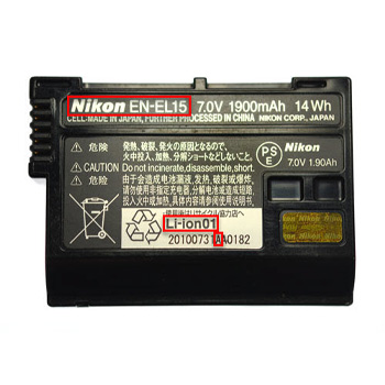 EN-EL15, EN-EL15a, EN-EL15b & EN-EL15c Rechargeable Li-ion Battery ...